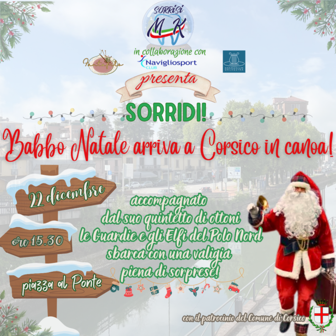 Babbo Natale sbarca a Corsico con un Dragon boat